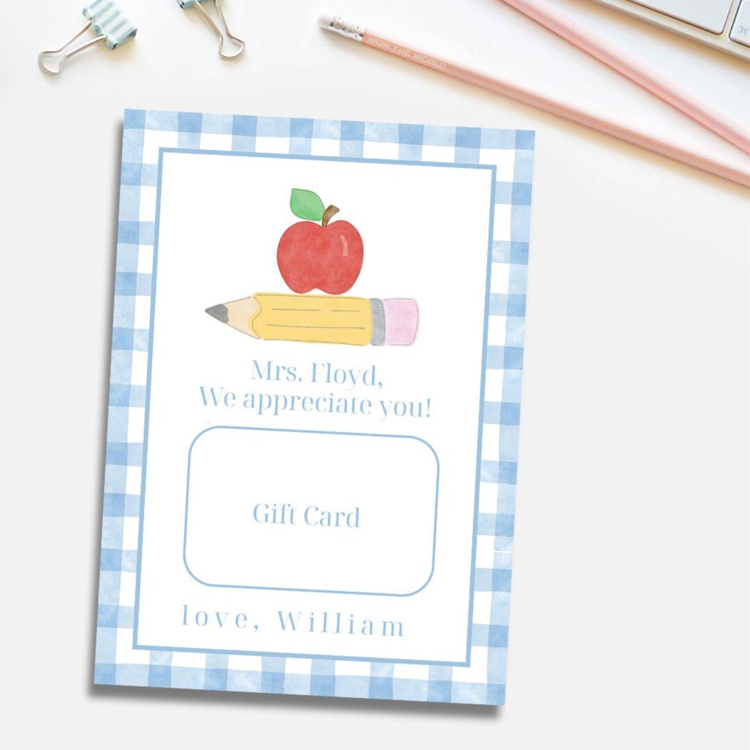 Teacher Appreciation | Gift Card Printable | Printable Download | Gift ...