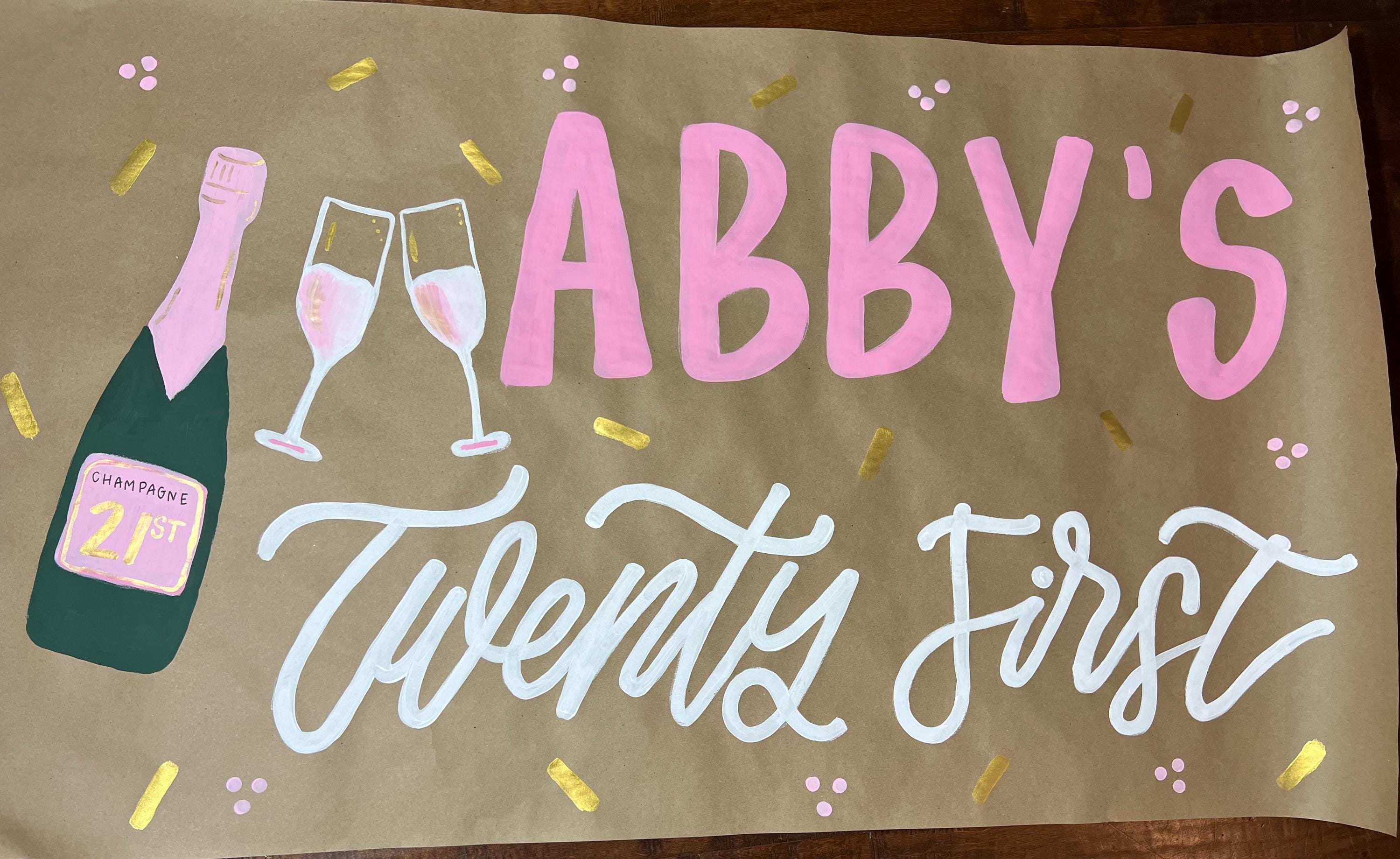 Hand Painted Custom Party Banner, Hand Painted Banner, Hand Painted ...