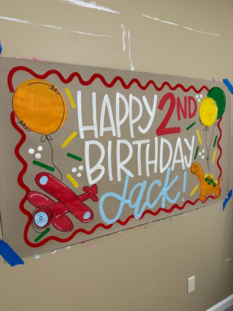 Boy Birthday Banner- Quick Shipping - Craft Paper- Party Decor- Party ...