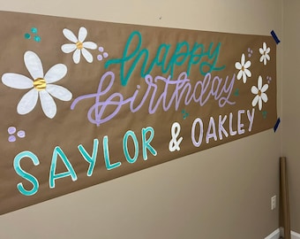 Custom Hand Painted Kraft Paper Banner for Graduation - Etsy