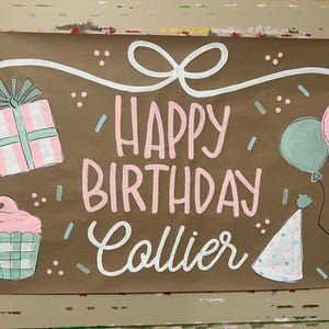 Custom Kraft Paper Birthday Banner: Hand-painted Party Decor - Etsy