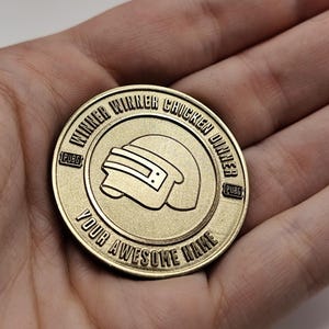 PUBG Winner Winner Chicken Dinner Metal Challenge Coin personalized - Etsy