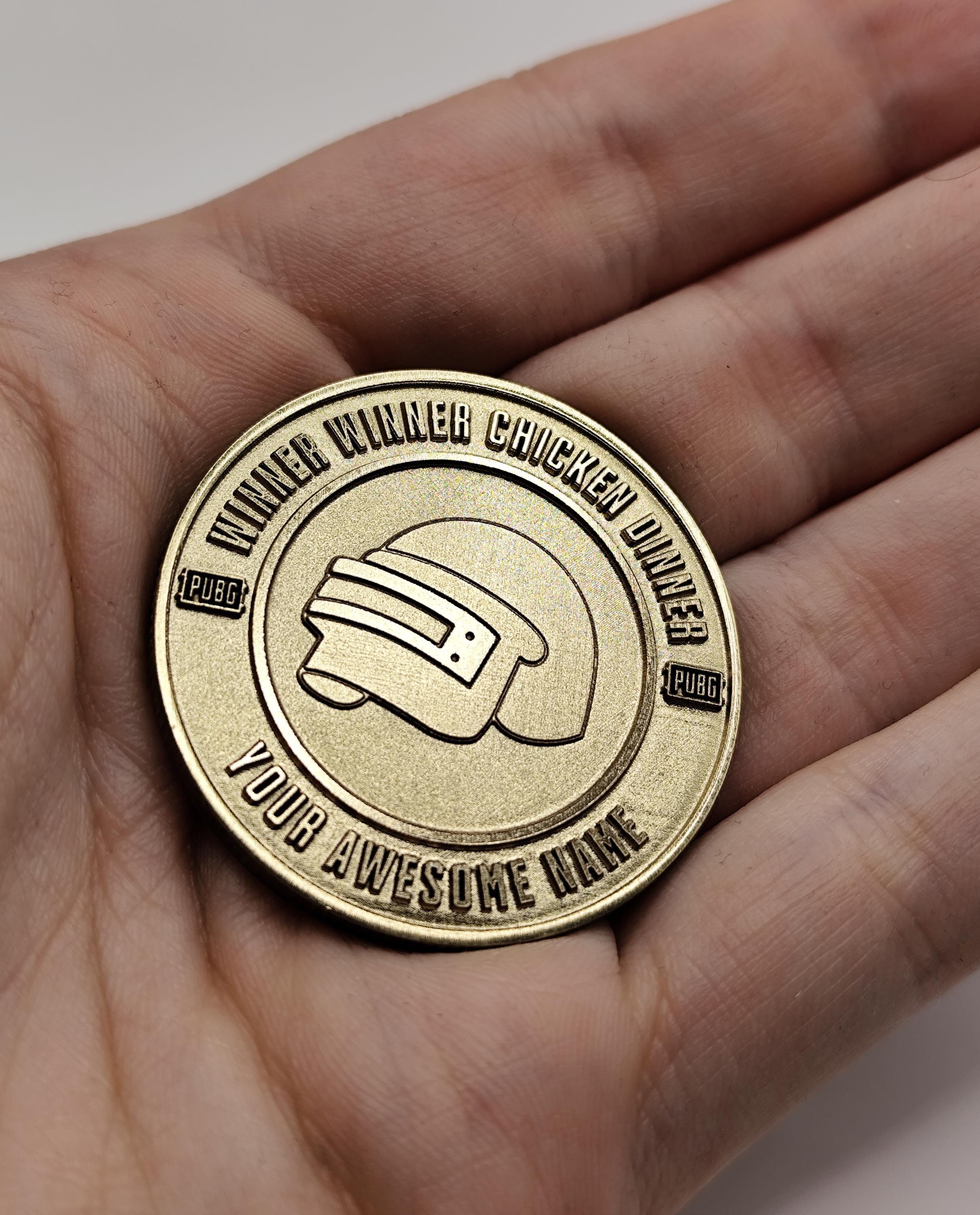 PUBG Winner Winner Chicken Dinner Metal Challenge Coin personalized - Etsy