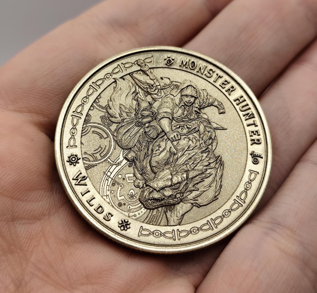 Personalized Monster Hunter Wilds 40mm Solid Brass Challenge Coin - Etsy
