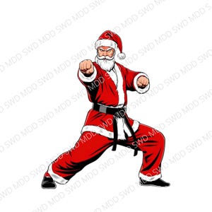 Kung Fu Santa Clipart Bundle | 10 Unique Santa Designs | 300 DPI PNG ...