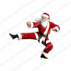 Kung Fu Santa Clipart Bundle 10 Unique Santa Designs 300 DPI PNG & SVG ...