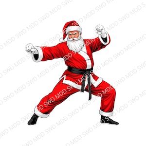 Kung Fu Santa Clipart Bundle | 10 Unique Santa Designs | 300 DPI PNG ...