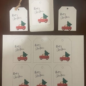 Truck W/tree Tags. Instant Download Printable Christmas Gift Tags ...