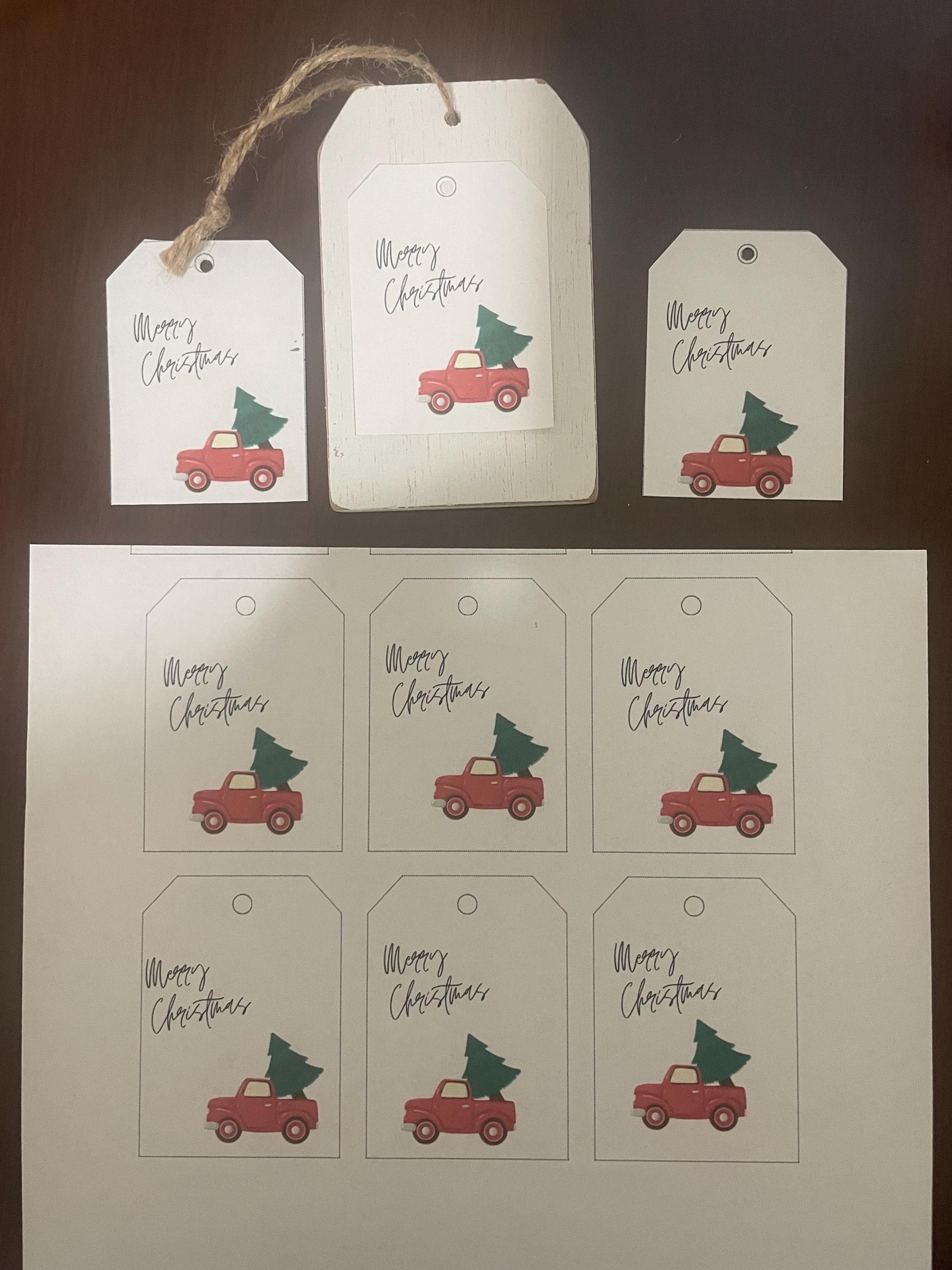 Truck W/tree Tags. Instant Download Printable Christmas Gift Tags ...