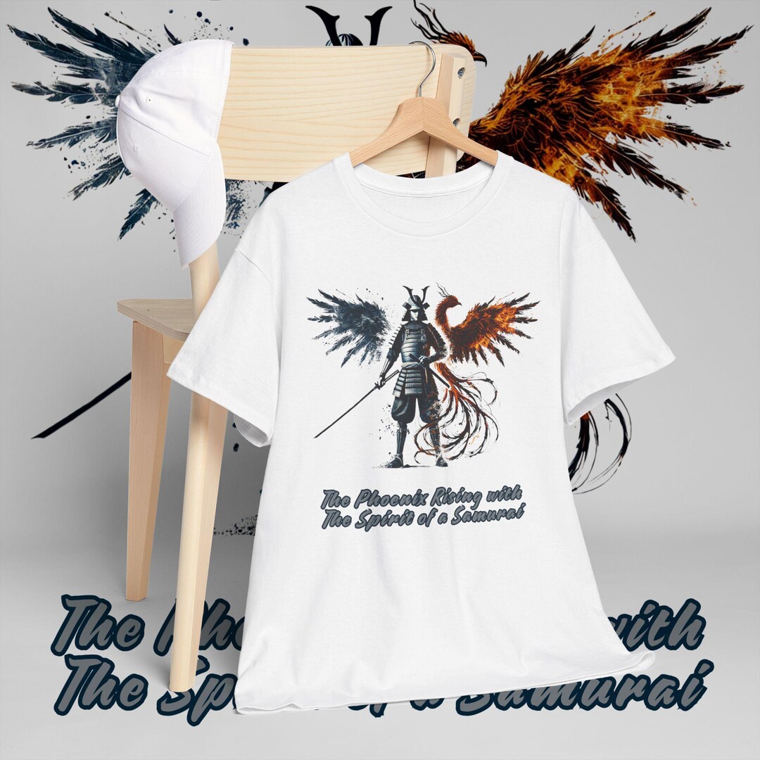 Samurai Phoenix T-shirt, Rebirth Symbol Tee, Spirit of a Warrior Shirt ...