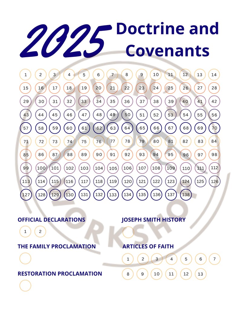 Doctrine and Covenants 2025 Bundle | Bookmarks | Sticker Chart | Youth Reading Chart Challenge ...