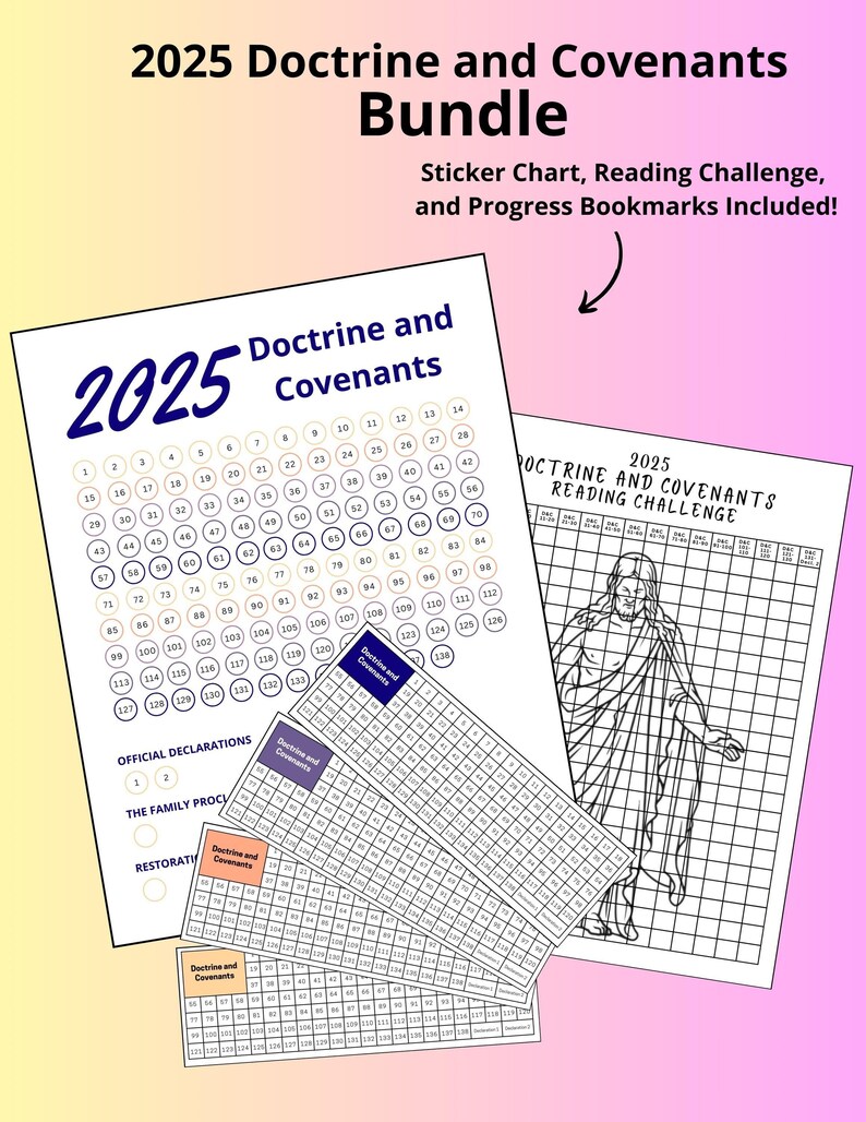 Doctrine and Covenants 2025 Bundle | Bookmarks | Sticker Chart | Youth Reading Chart Challenge ...