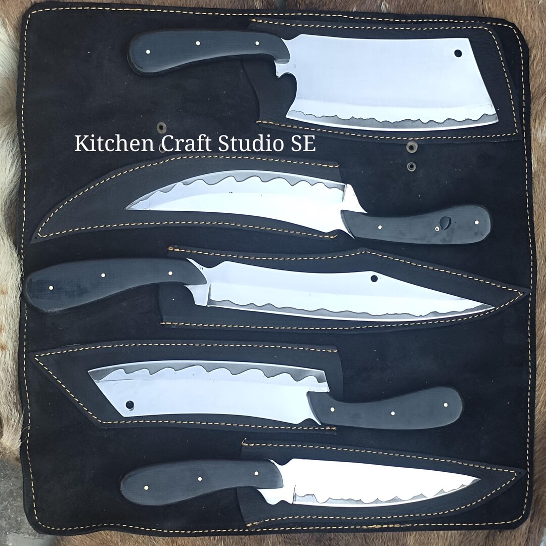 Japanese Chef Set, Japanese Kitchen Knives, Damascus Chef Set With ...