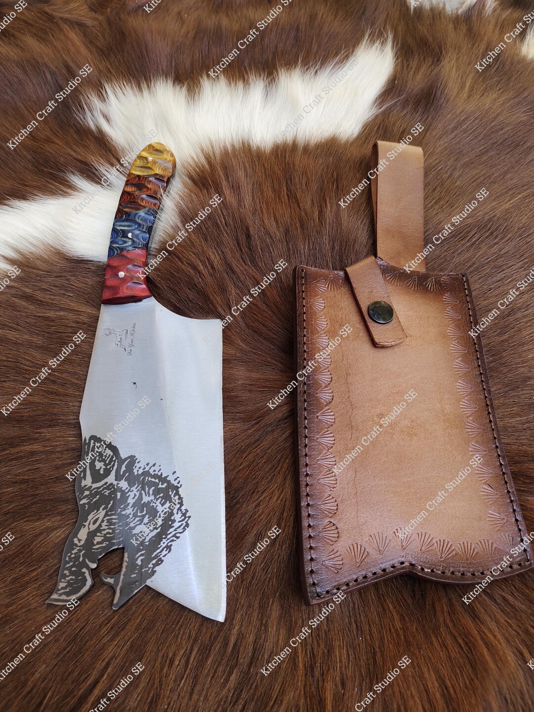 Hand Forged Meat Cleavar, Kitchen Cleaver, Custom Butcher Knife, Gift ...