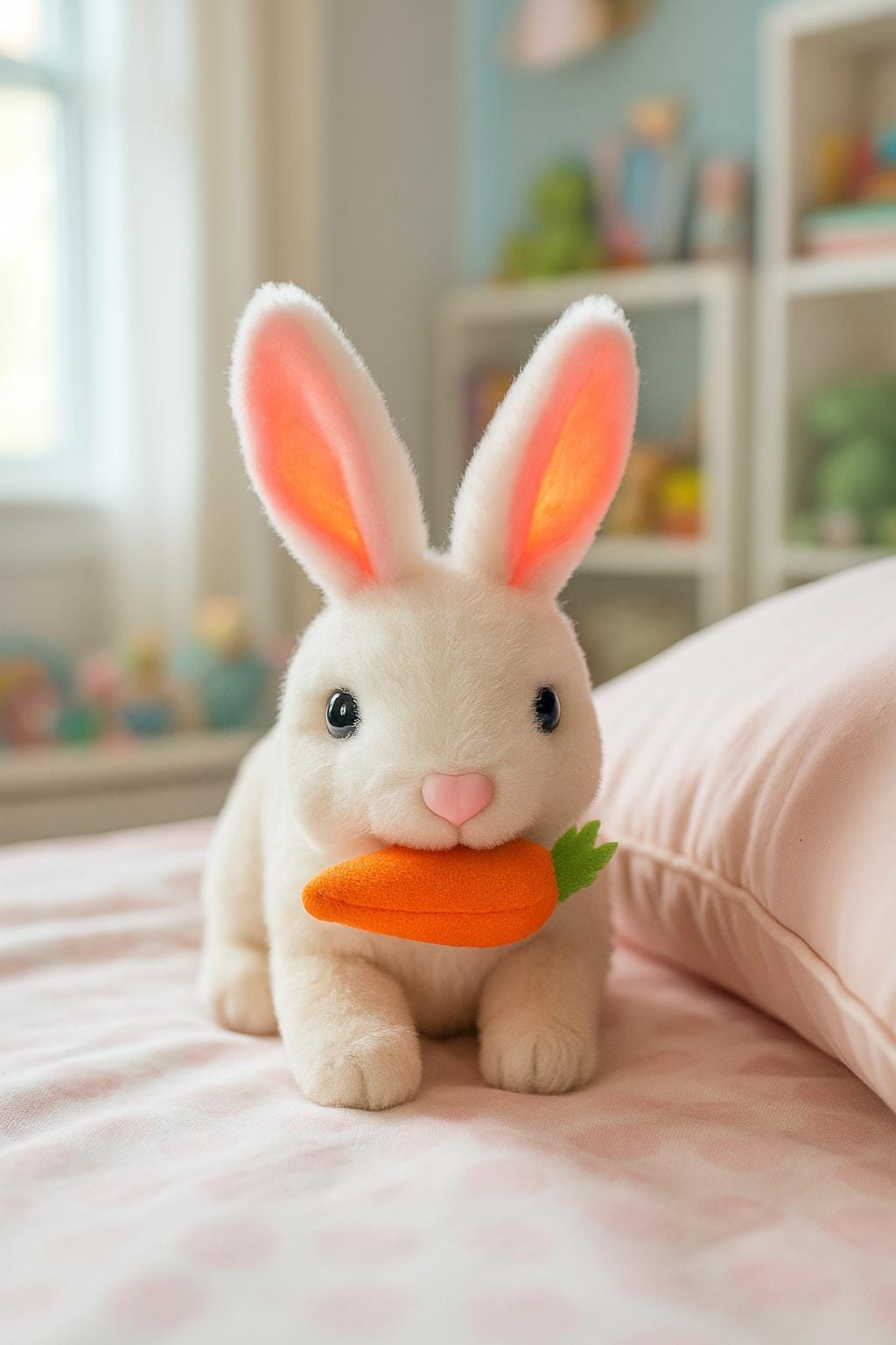 Light-up Ears Plush Bunny Toy: Talking Easter Rabbit With Carrot - Etsy