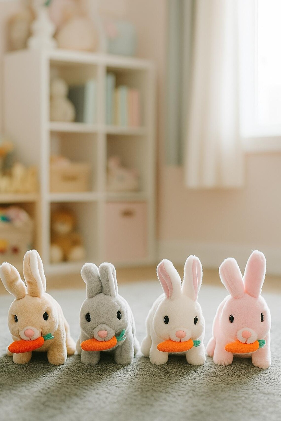 Light-up Ears Plush Bunny Toy: Talking Easter Rabbit With Carrot - Etsy