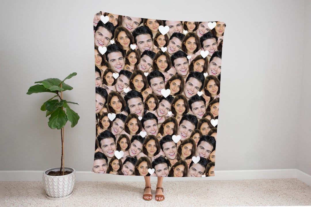 Custom Face Blanket, Personalized Face Blanket, Valentine's Day Gift ...