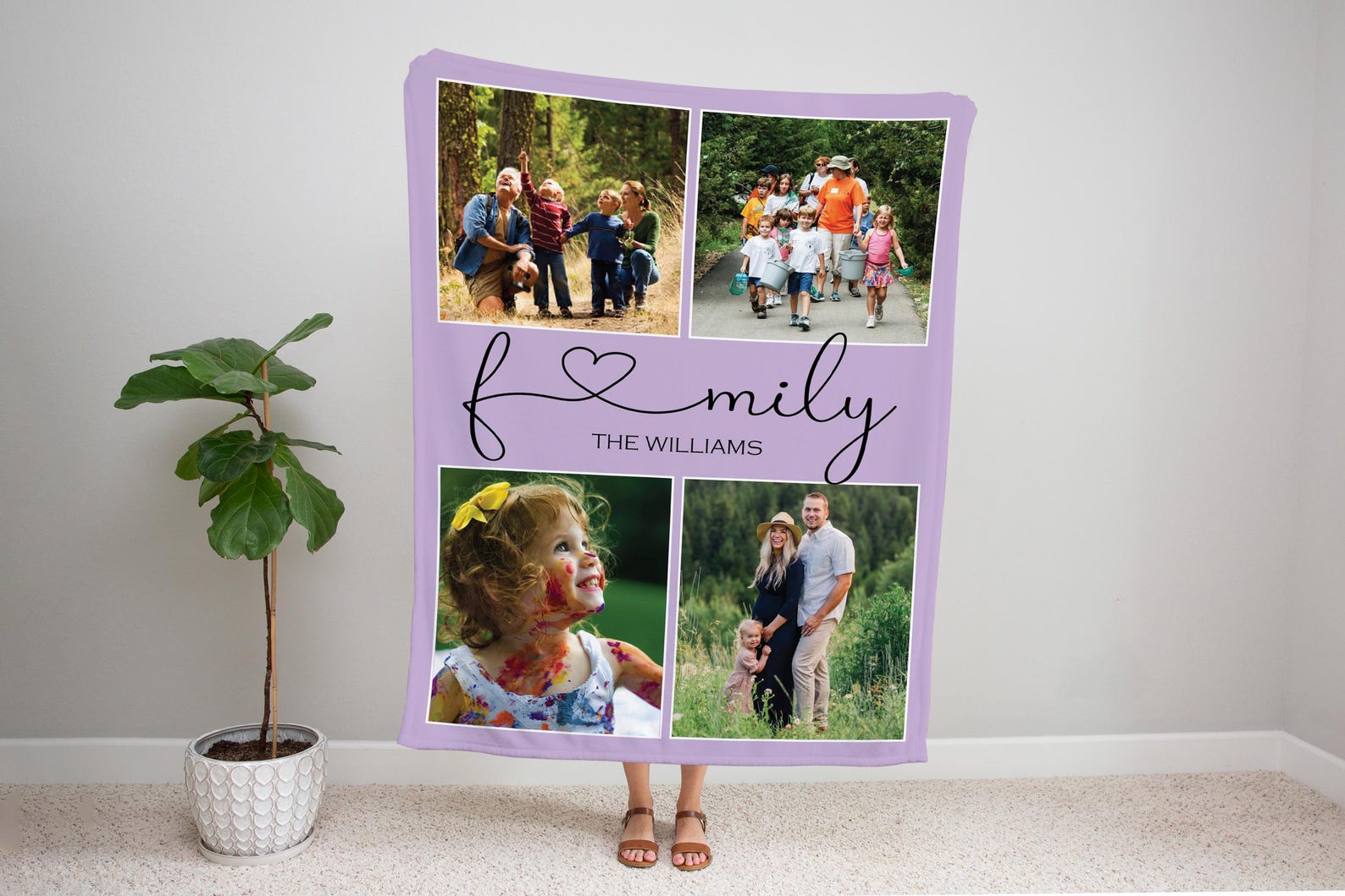 Personalized Family Photo Collage Blanket, Custom Minky or Sherpa Throw ...