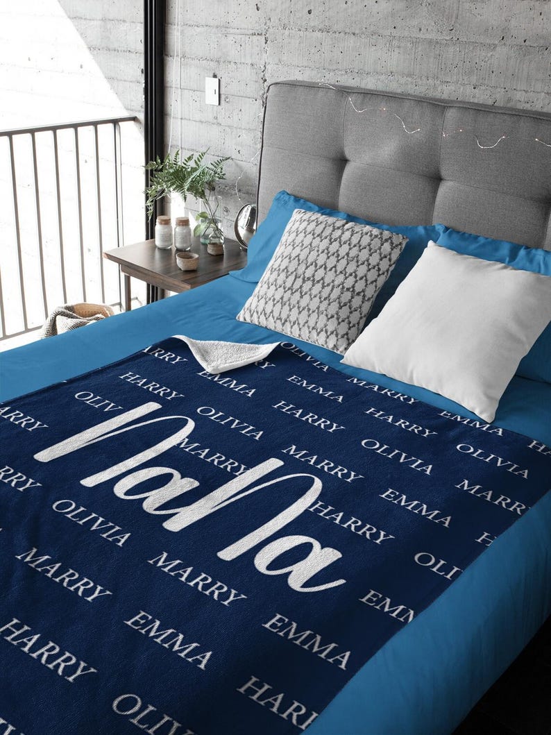 Personalized Grandma Blanket, Custom Name Blanket With Any Text or ...