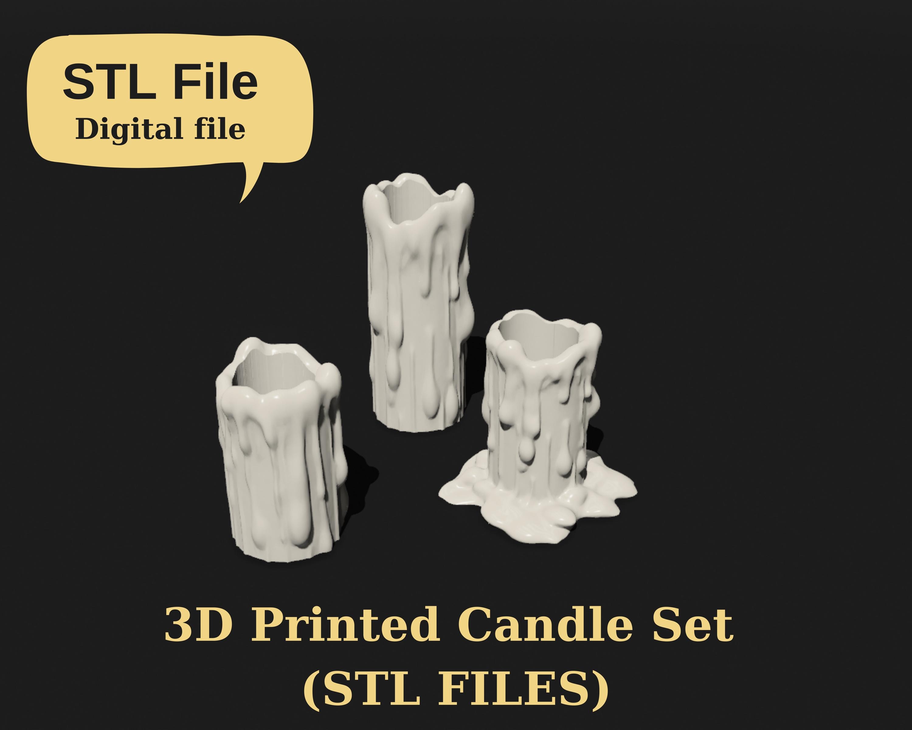 3D Printed Candle Set - STL Files for 3D Printing | Fall Decor Digital ...