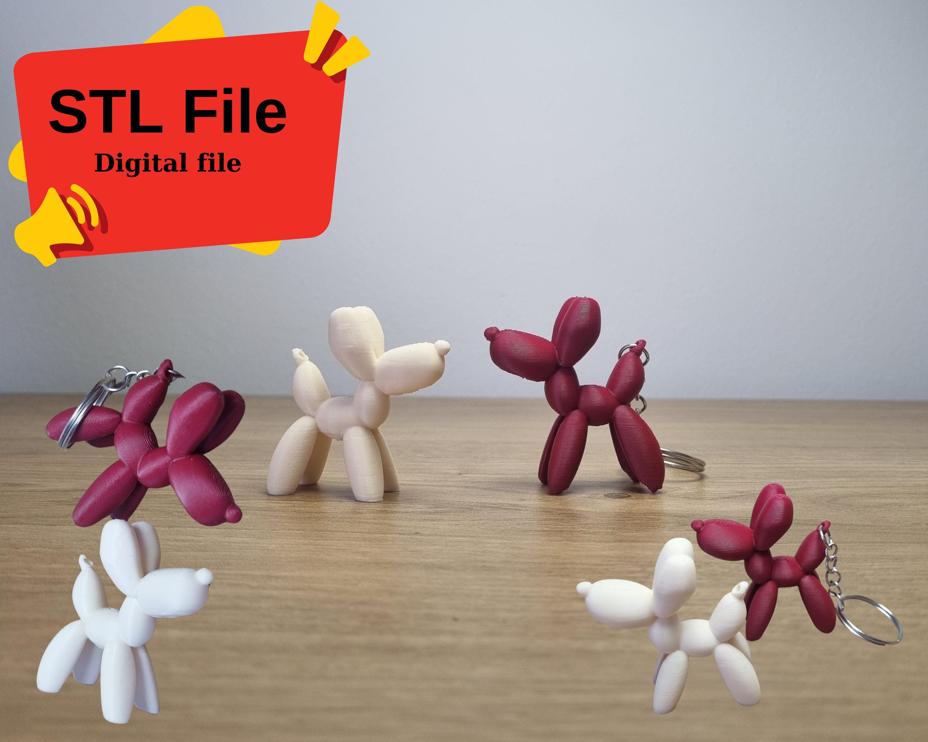 Balloon Dog Keychain 3D Printable STL Files - Etsy