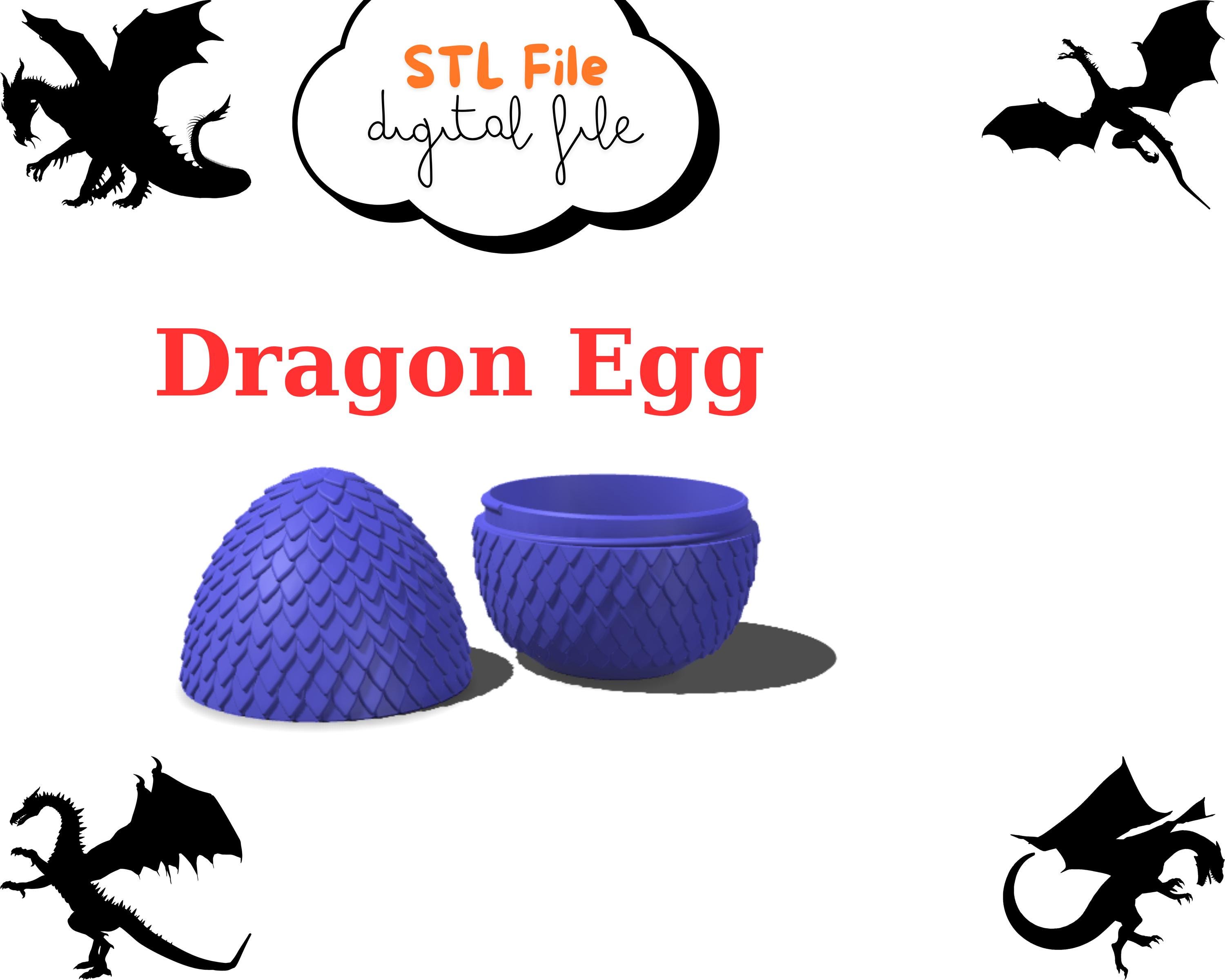 3D Printable Dragon Egg 3D Print Files, Easter Egg, Mystery Egg, Screw ...