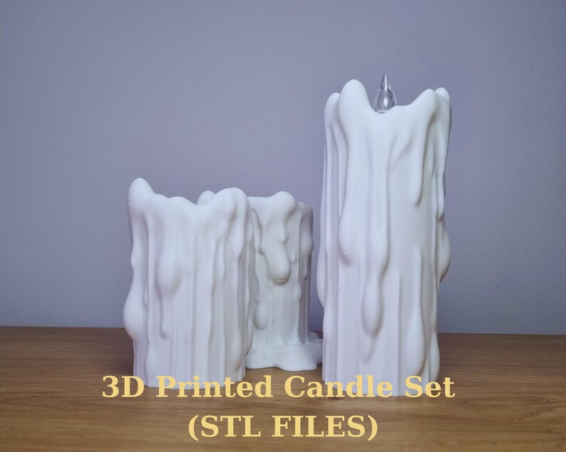 3D Printed Candle Set - STL Files for 3D Printing | Fall Decor Digital Design | 3D Printable ...