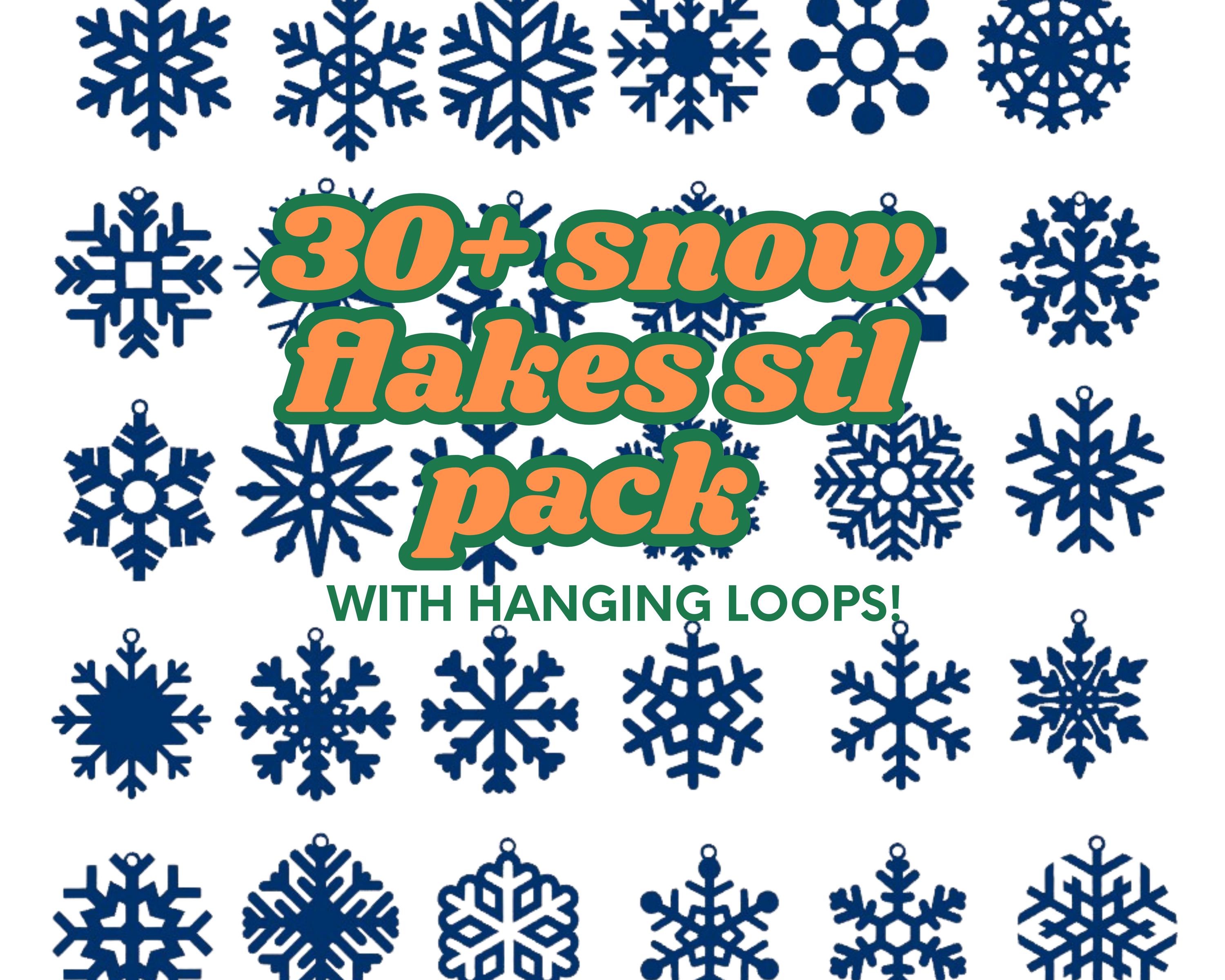 30+ Snowflakes STL Pack With Loops | Snowflake Ornament | Christmas 3D ...
