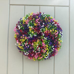 Rainbow Wreath - Multi Coloured Wedding Wreath - Door Wreath - Garden ...