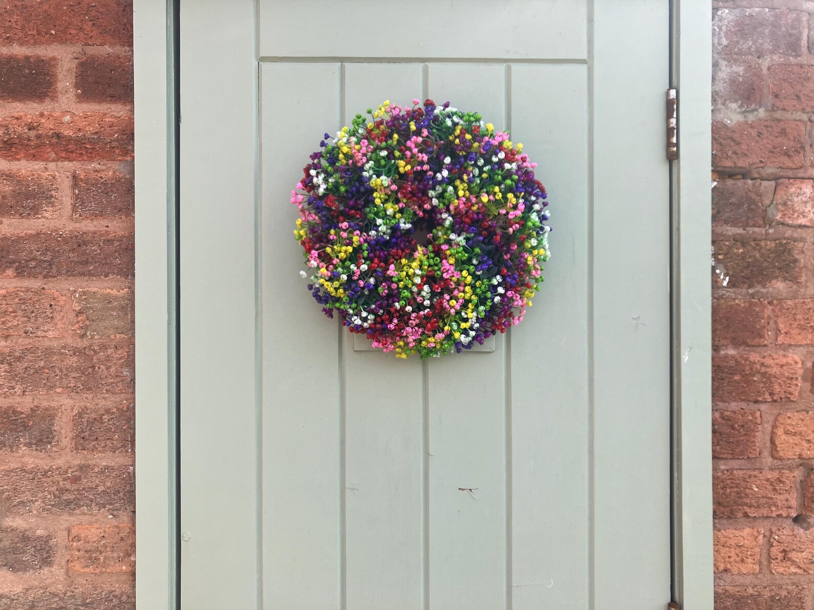Rainbow Wreath - Multi Coloured Wedding Wreath - Door Wreath - Garden ...