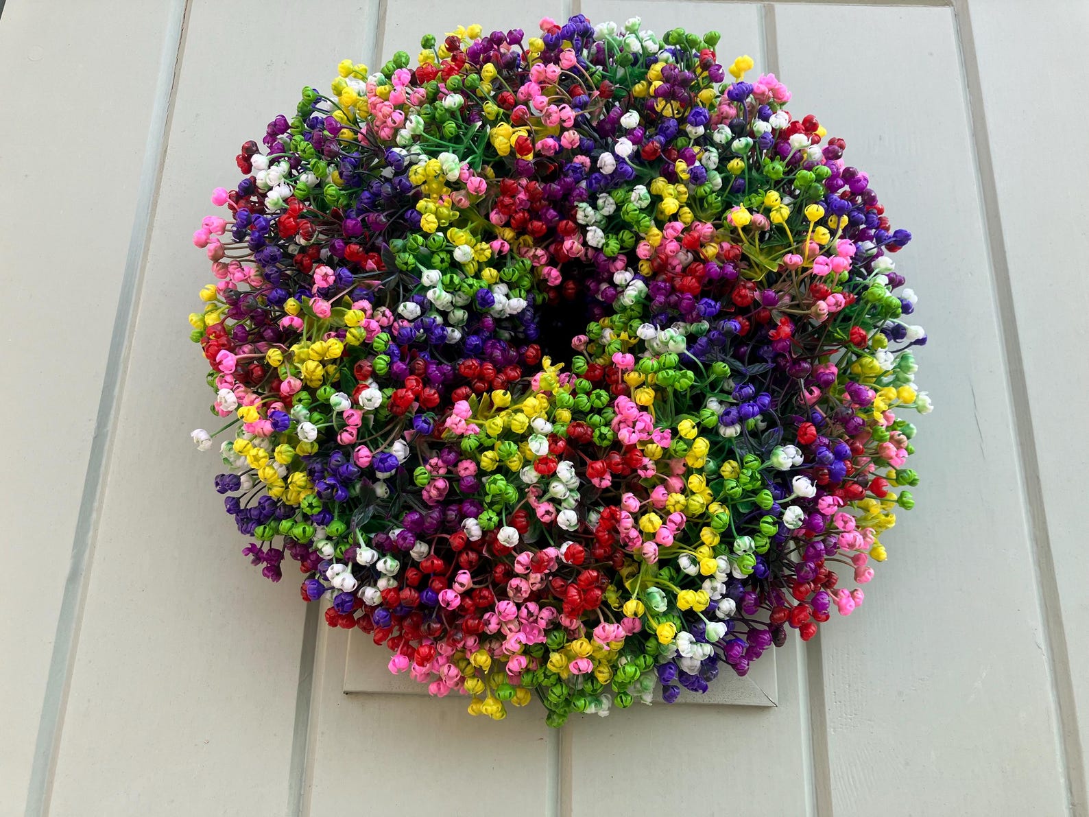 Rainbow Wreath - Multi Coloured Wedding Wreath - Door Wreath - Garden ...