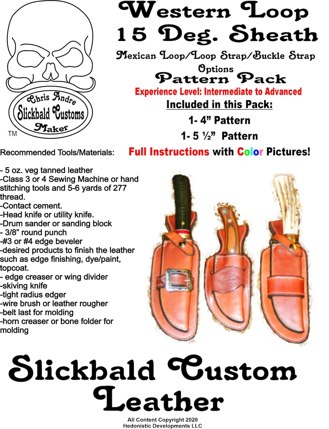 Knife Sheath Pattern Pack Western Loop Sheaths - Etsy