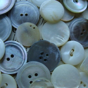 4 Dozen Antique Abalone Carved Shell Buttons Mother of Pearl Large ...