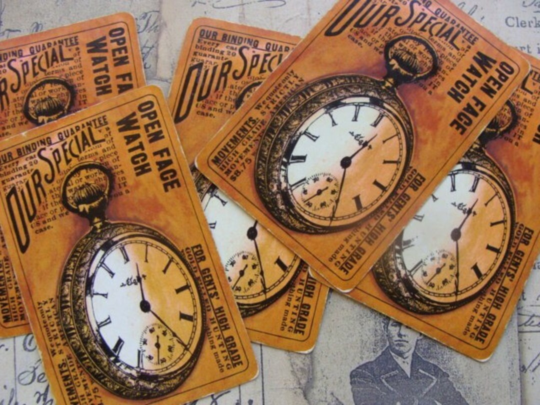 Vintage Old Pocket Watch Cards Wonderful for Altered Junk Journals - Etsy