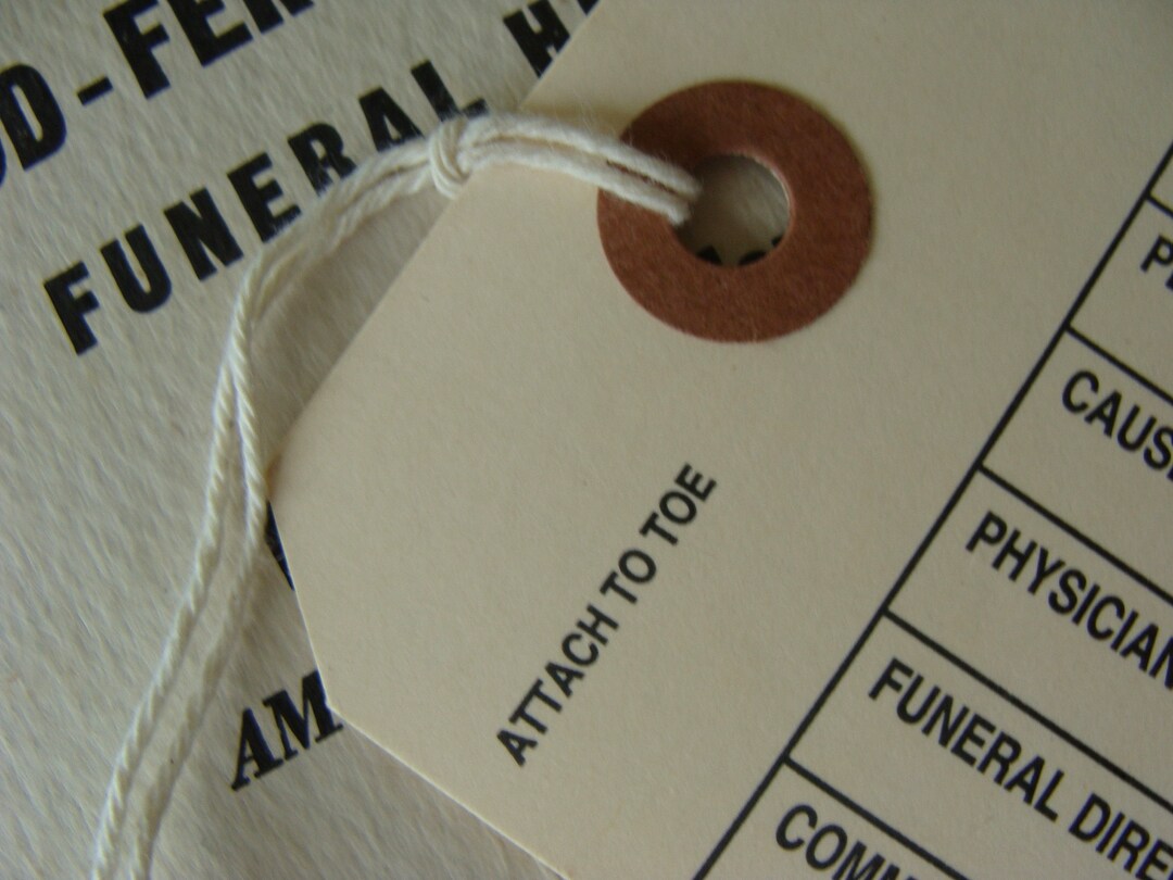 3 Post Mortem Funeral Death Toe Tags Great for Halloween Altered Witch ...