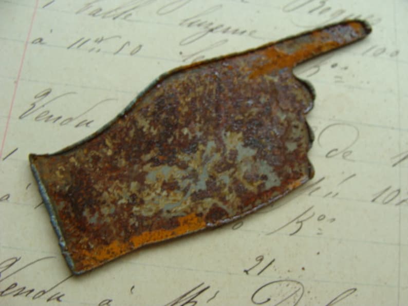 Salvaged Metal Finger Pointing Steampunk Finding 3 Inches Great for ...