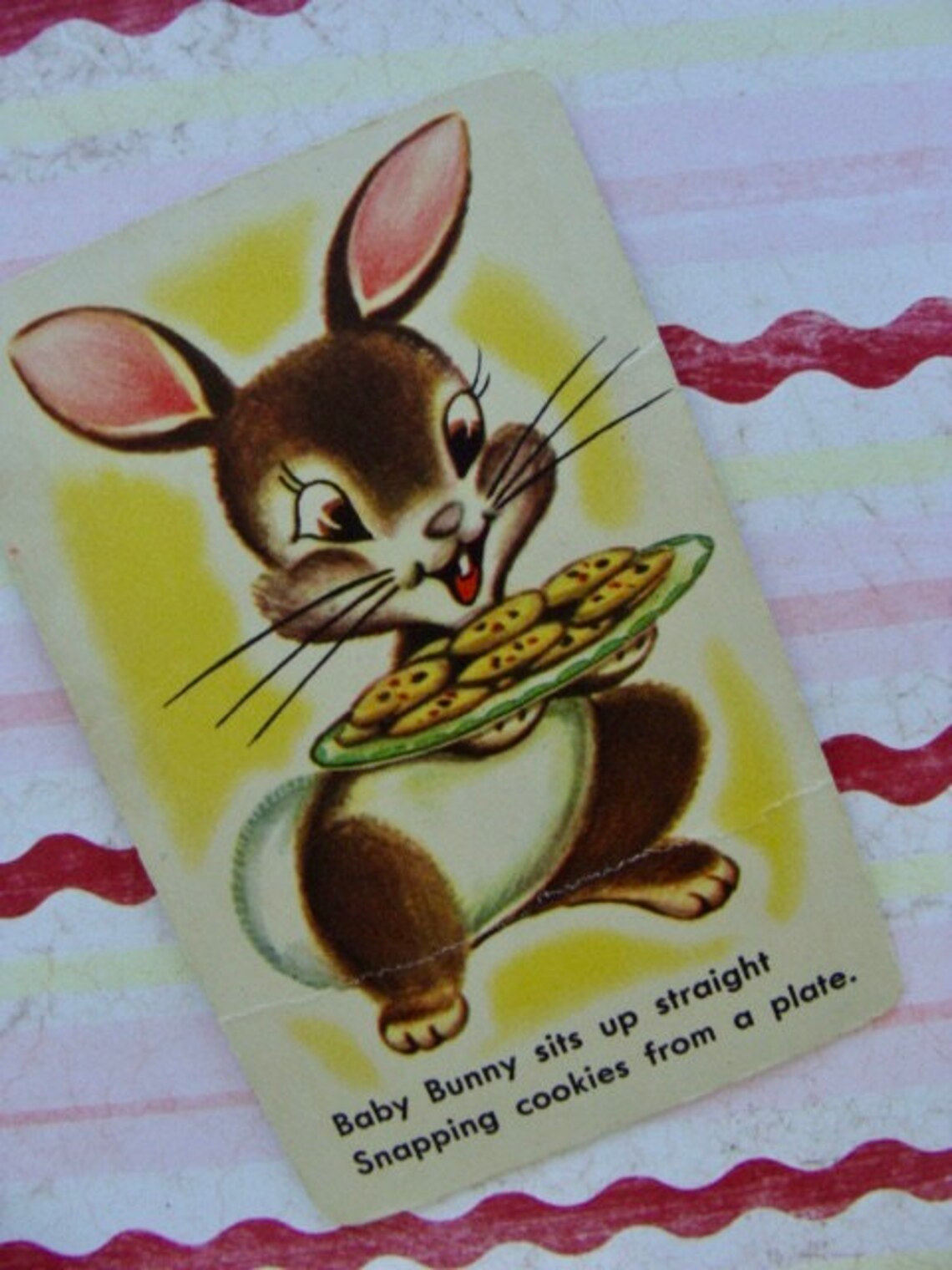 Vintage 1940s Bunny Rabbit Game Card Farmhouse Easter Decor - Etsy