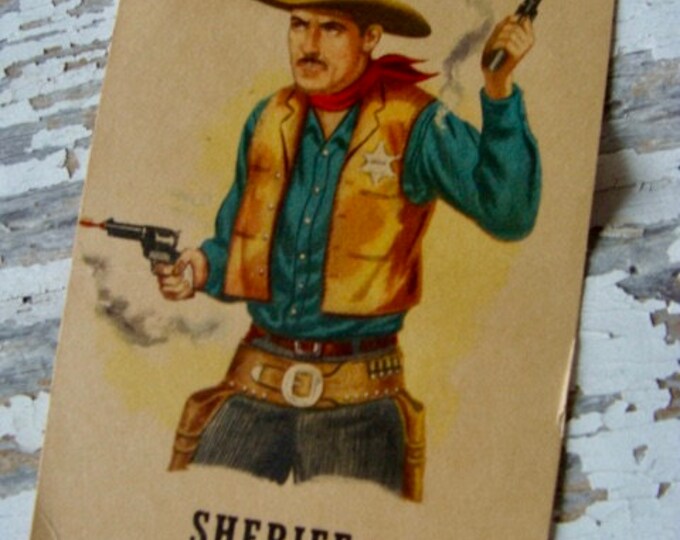 Rare Vintage Cowboy Flash Card - Etsy