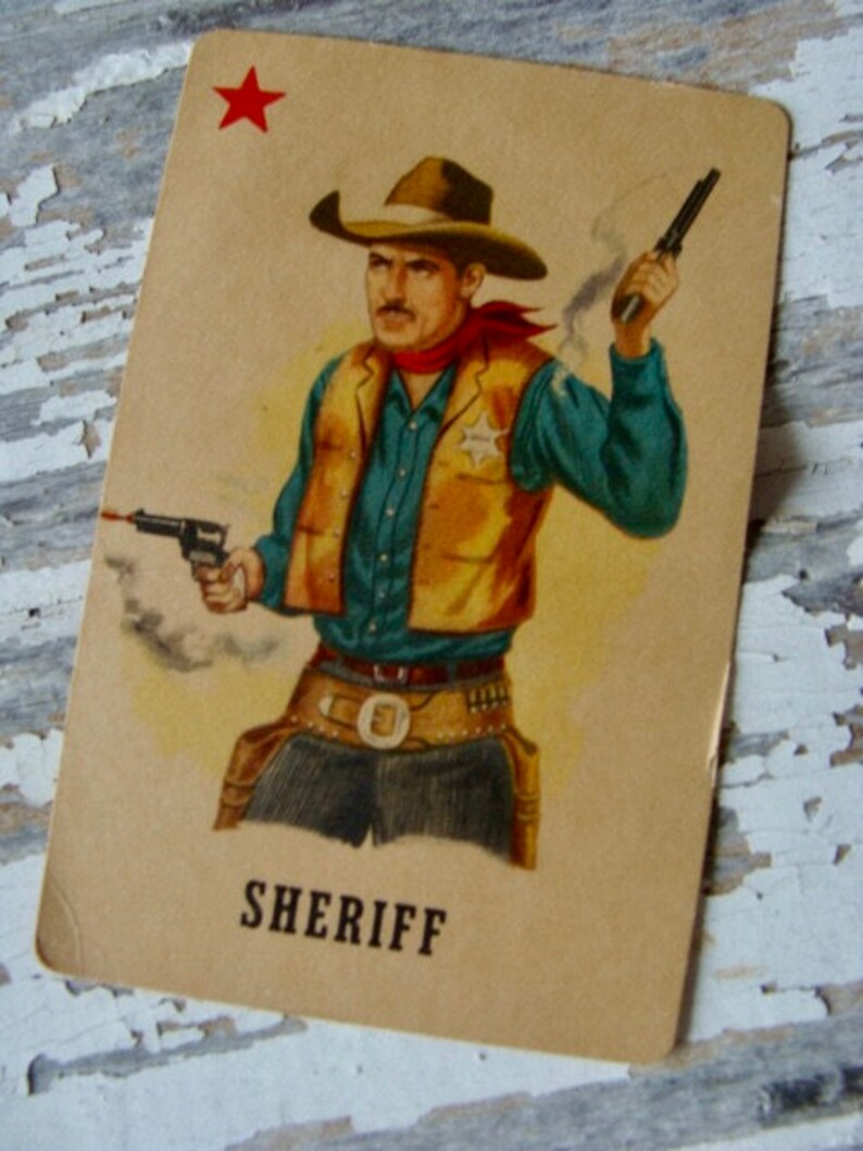Rare Vintage Cowboy Flash Card - Etsy