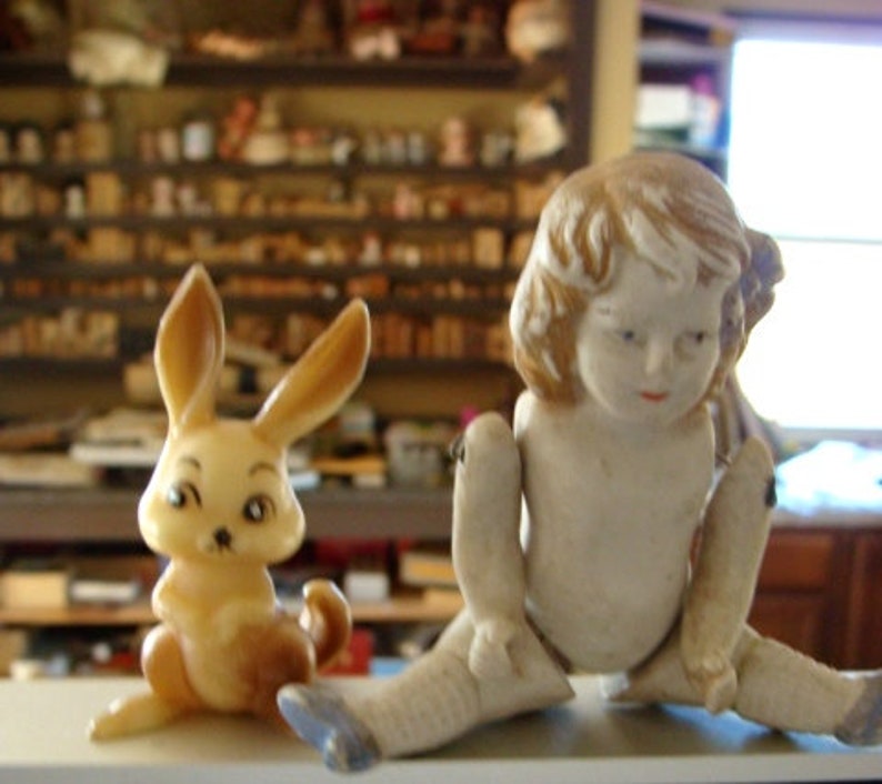 One Vintage Kitsch Adorable Big Eyed Celluloid Bunny Rabbit | Etsy