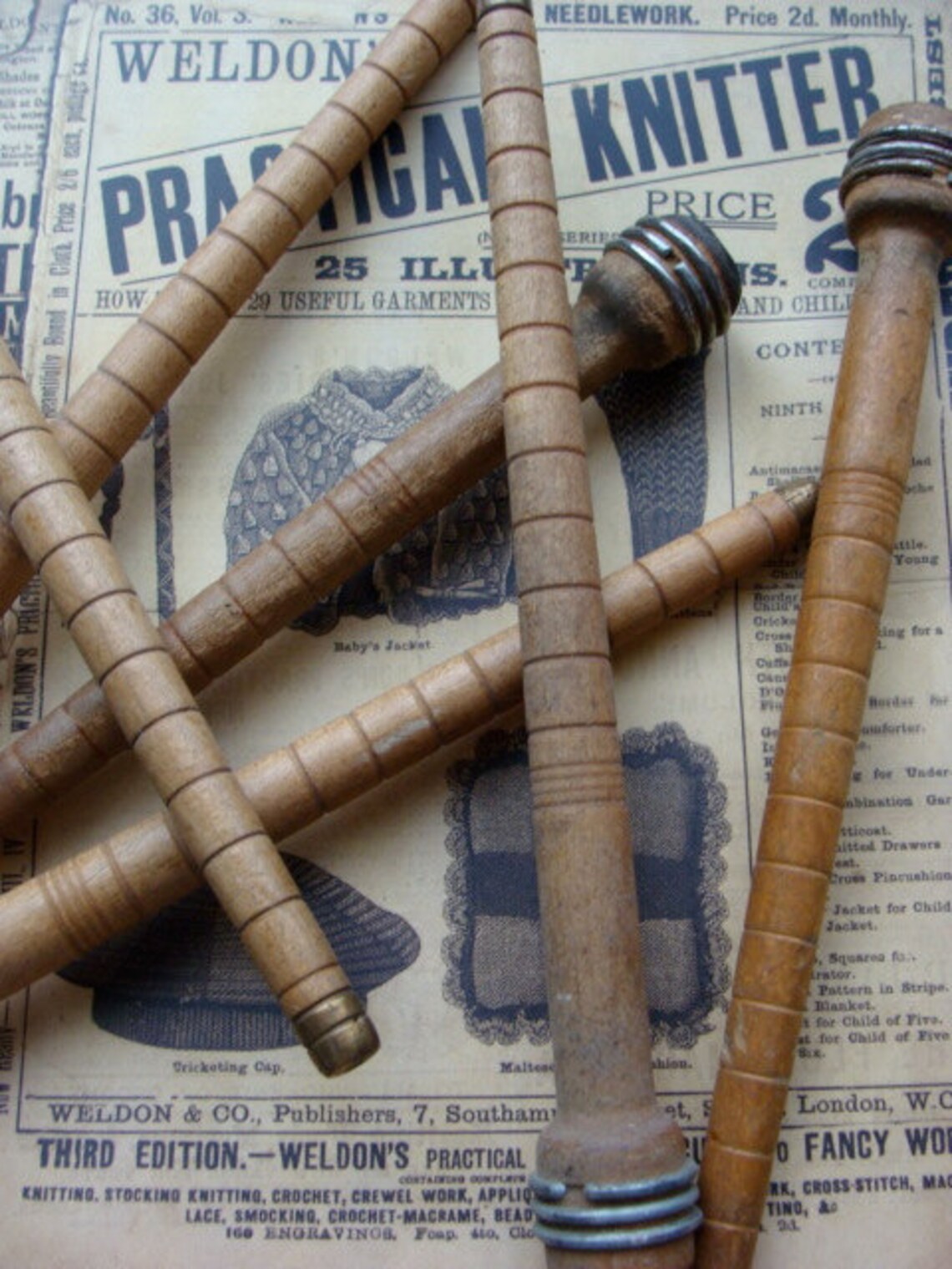 3 Antique Beautiful Wooden Spools Bobbins Wonderful for - Etsy