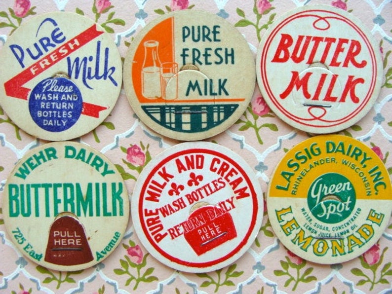 Vintage Milk Caps Cream of the Crop Farmhouse N0 25 - Etsy