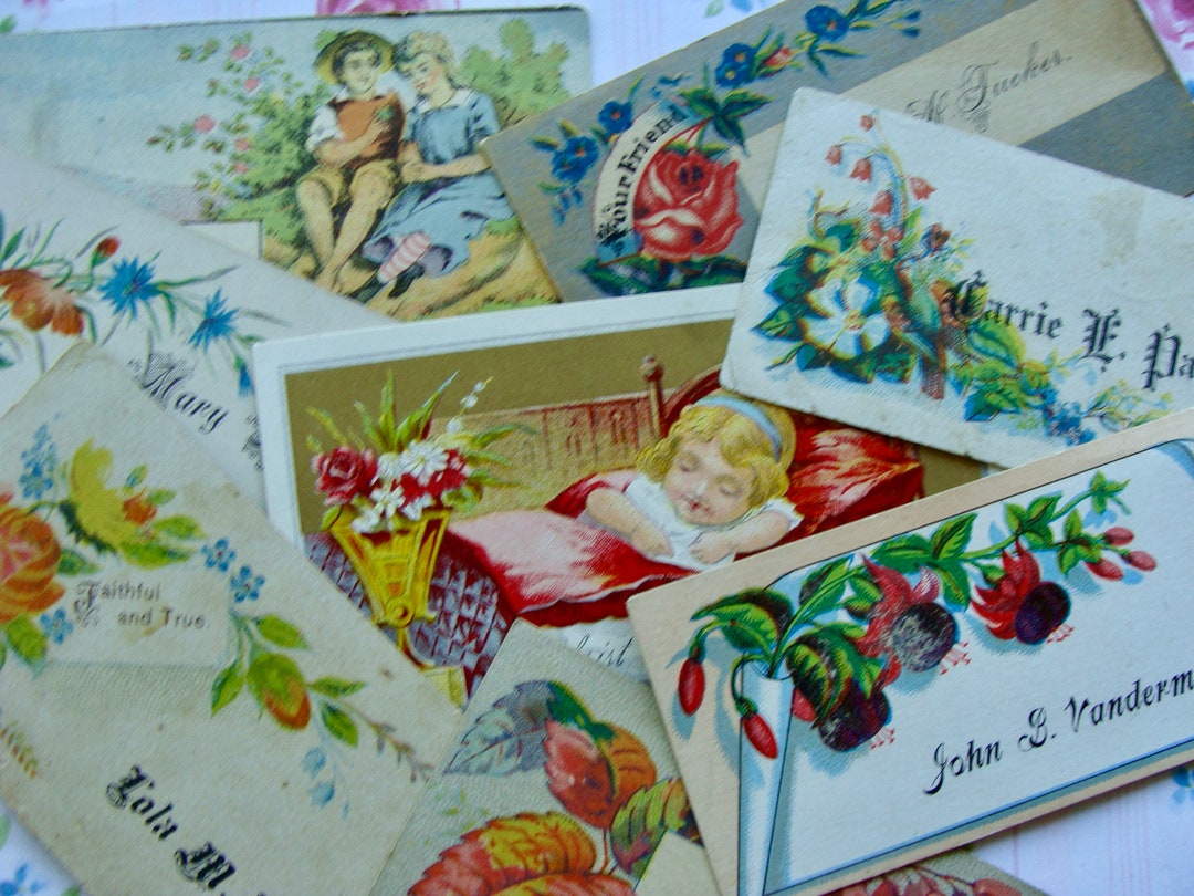 8 Antique Edwardian Victorian Calling Cards 1920s Lot N0551 - Etsy