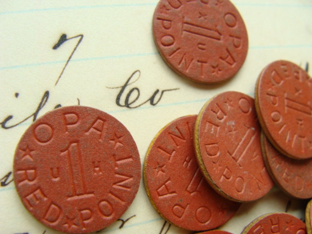 5 WW2 1940s Red Ration Tokens - Etsy