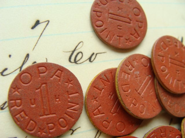 5 WW2 1940s Red Ration Tokens - Etsy