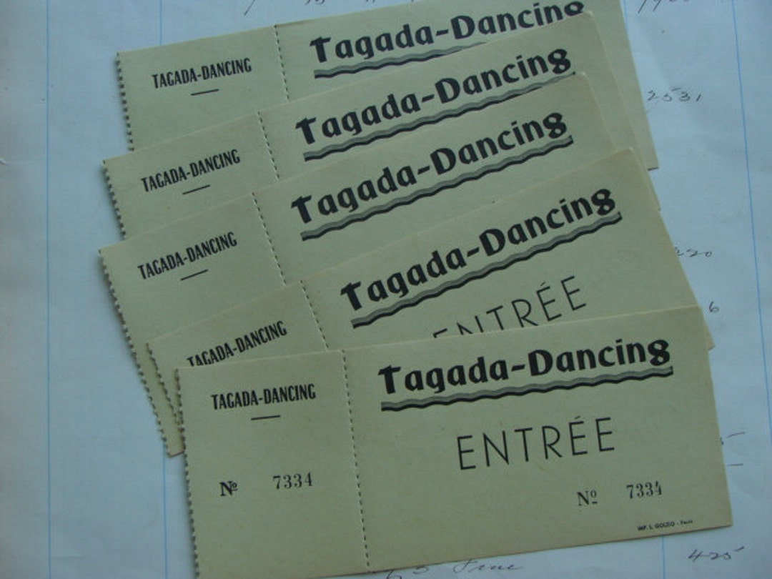 6 Antique French Dance Numbered Ticket Vouchers - Etsy