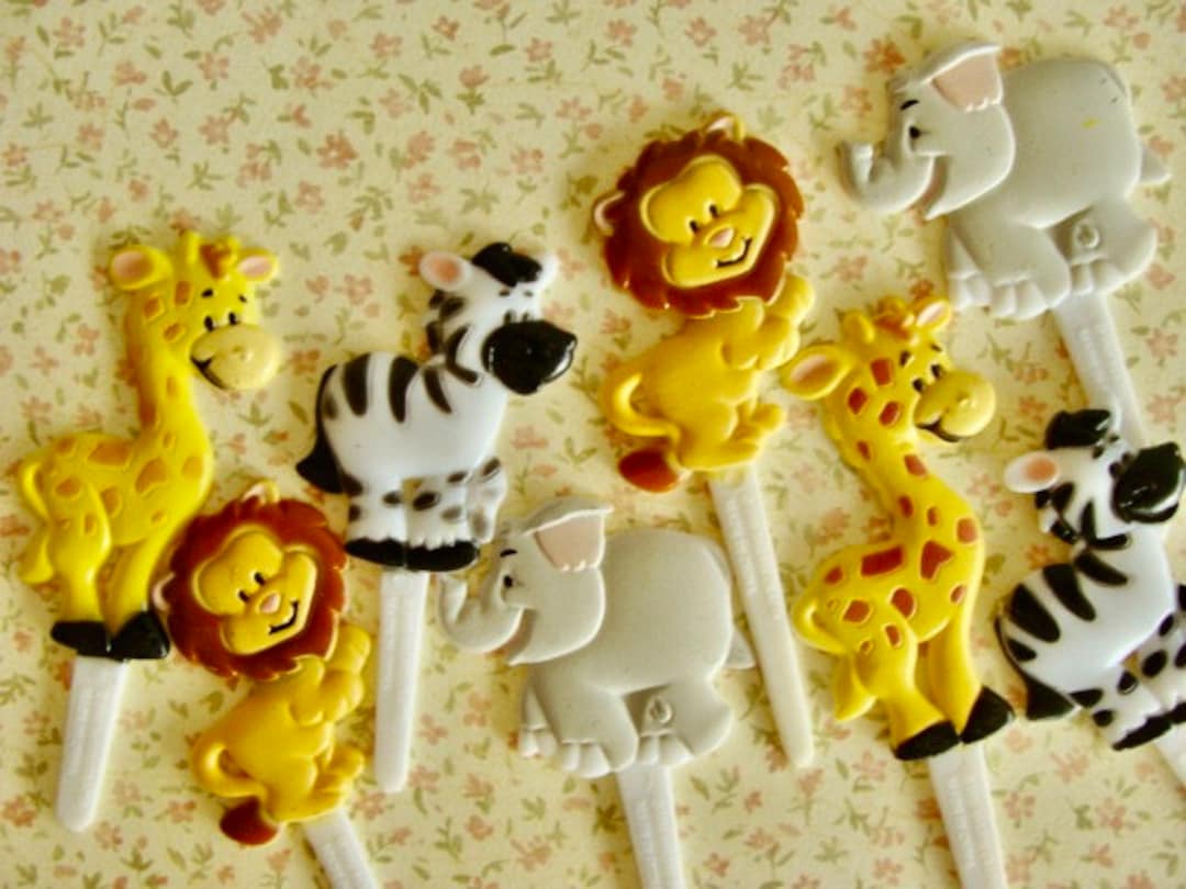 8 Vintage Kitsch Birthday Cake Toppers/picks Lot - Etsy