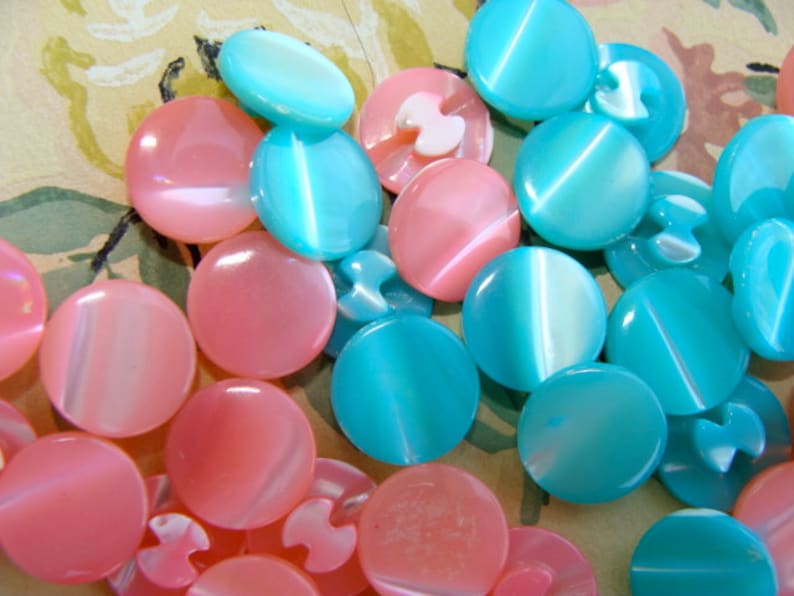 2 Dozen Vintage Pink and Aqua Genuine Pearl Buttons 1950s - Etsy