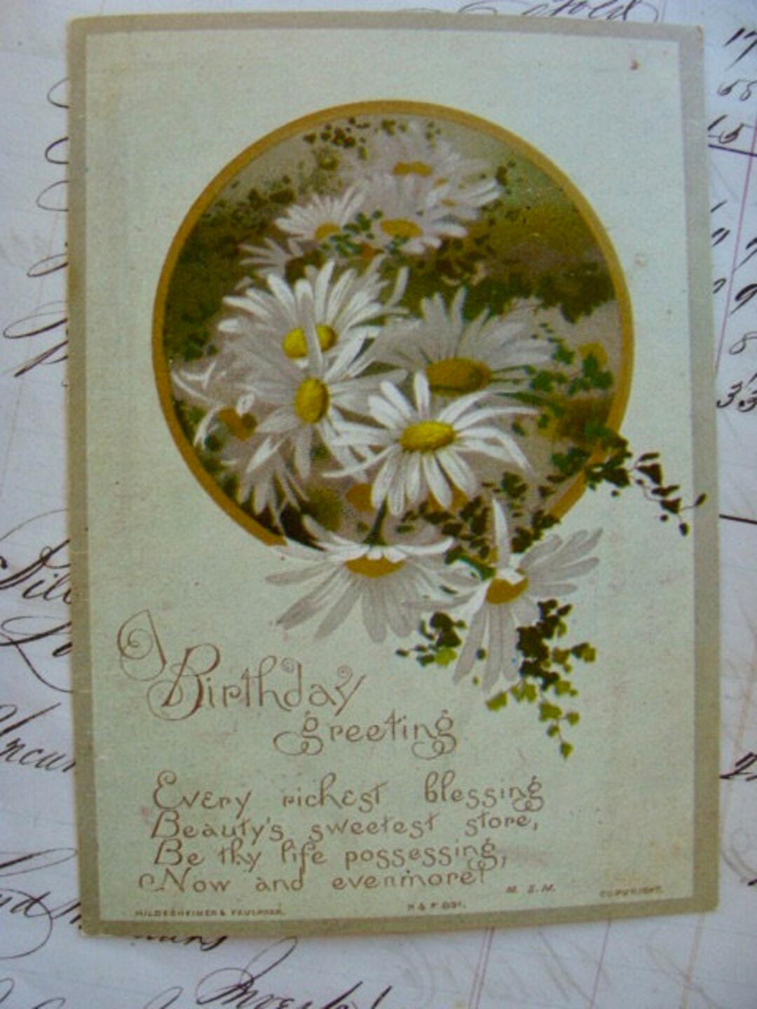 Vintage Beautiful Birthday Reproduction Daisies Post Card - Etsy