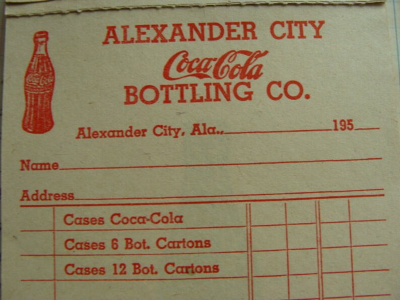 Very Vintage Antique Unused Coca-cola Bottling Co. Order Bills Invoices ...